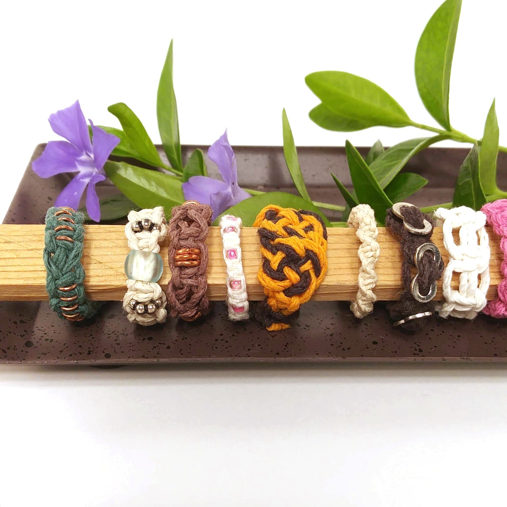 100% Natural Hemp Rings | Colorful Hemp Cord Rings | Jewelry From the ...