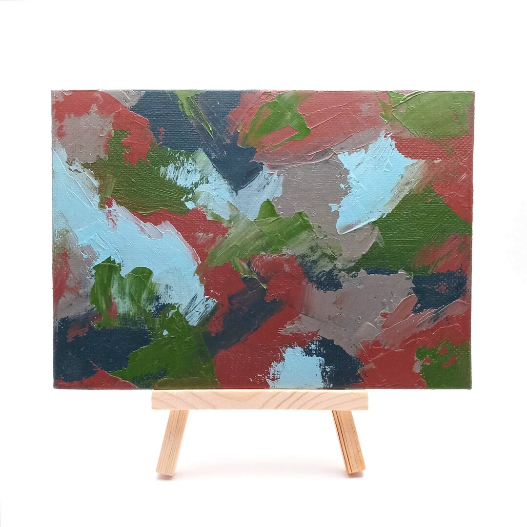 Abstract Fall Colors Impasto Oil Painting | 5x7 Original Nature ...