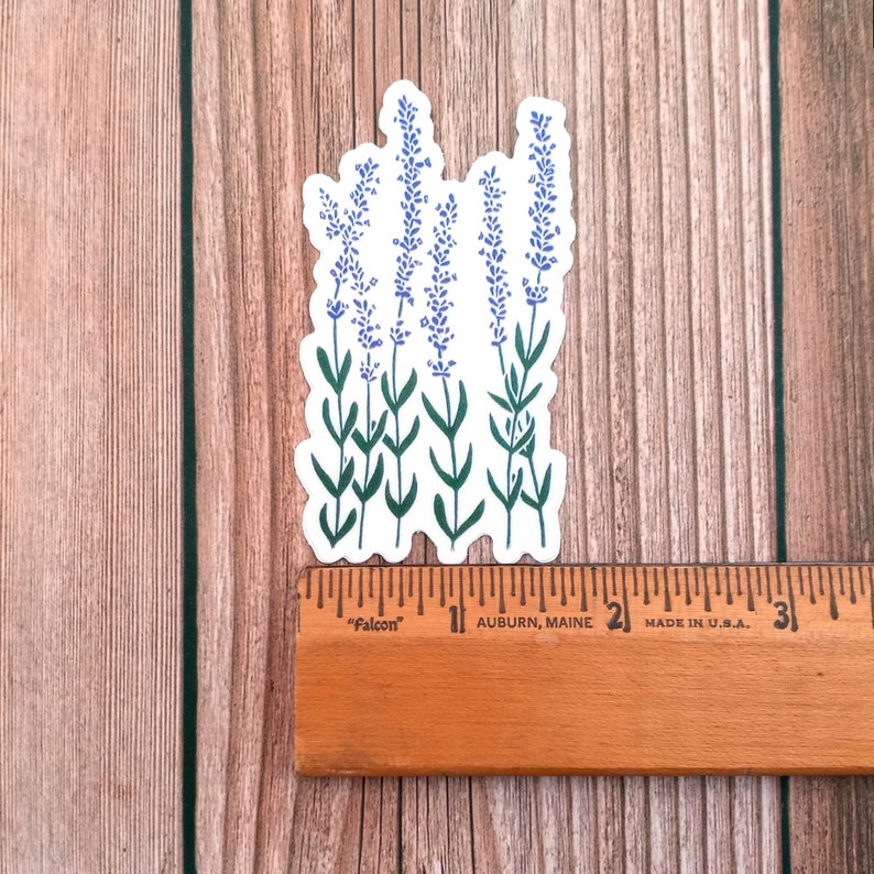 Lavender Vinyl Sticker Based on Original Linocut Print | 3 Inch Matte ...