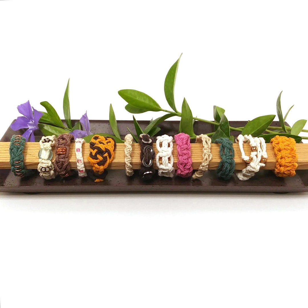 100% Natural Hemp Rings | Colorful Hemp Cord Rings | Jewelry From the ...