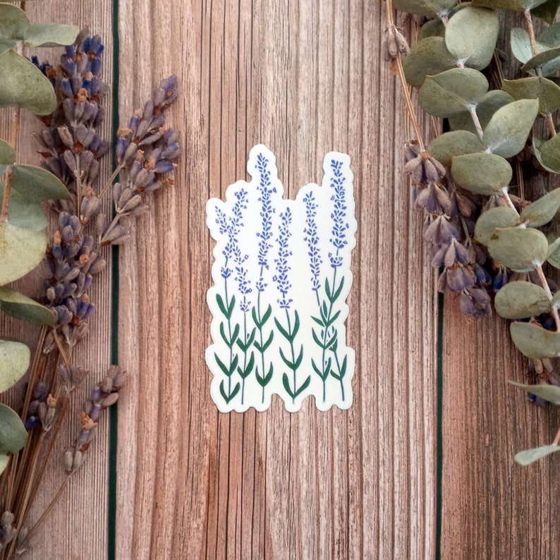 Lavender Vinyl Sticker Based on Original Linocut Print | 3 Inch Matte ...