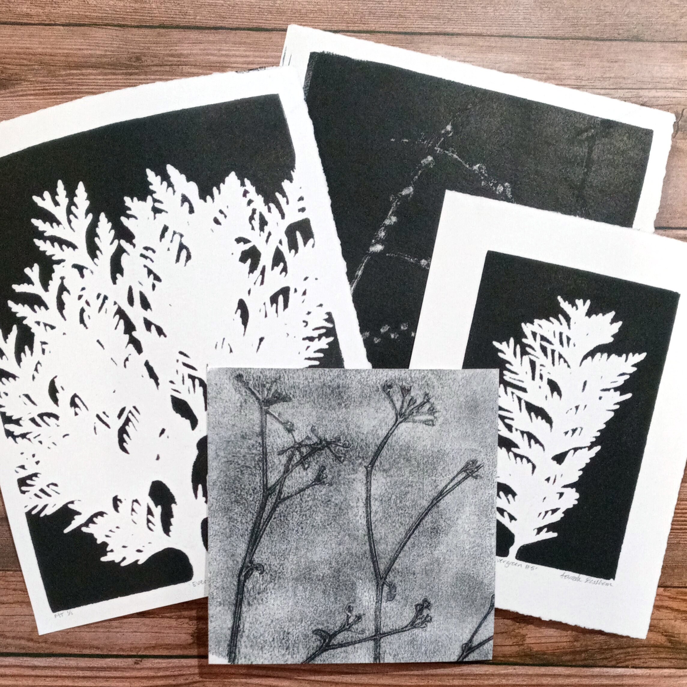 Black Natural Botanical Monoprint - Many Designs | 8x10 Original ...