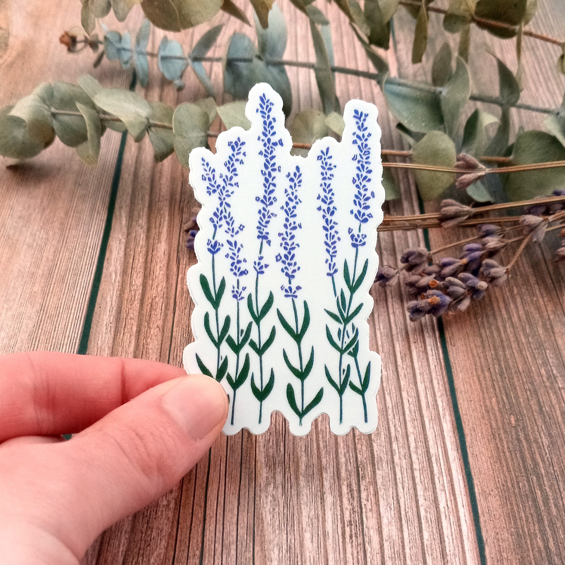 Lavender Vinyl Sticker Based on Original Linocut Print 3 Inch Matte ...