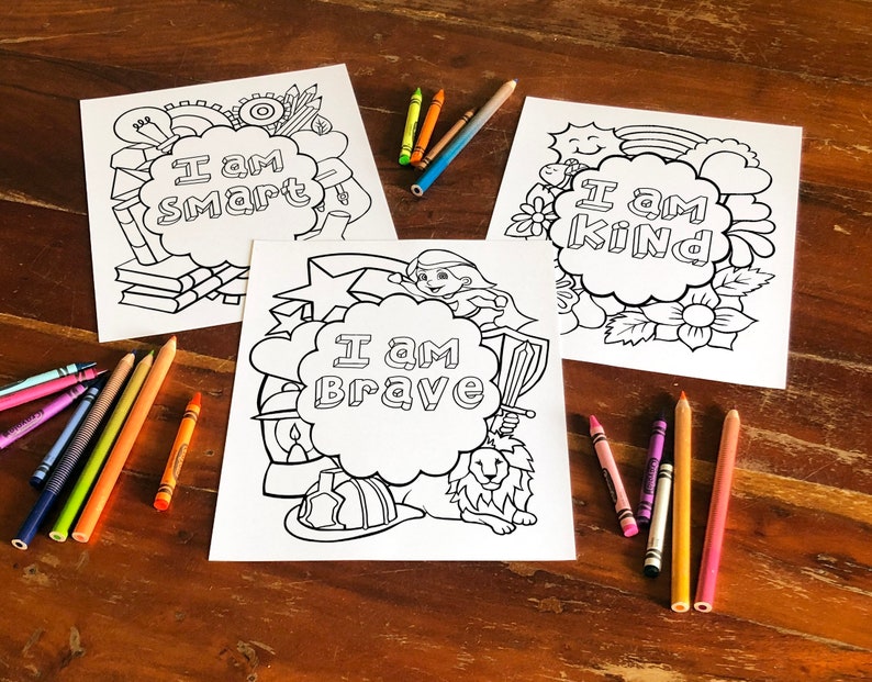 Positivity Coloring Pages Affirmational Inspirational - Etsy