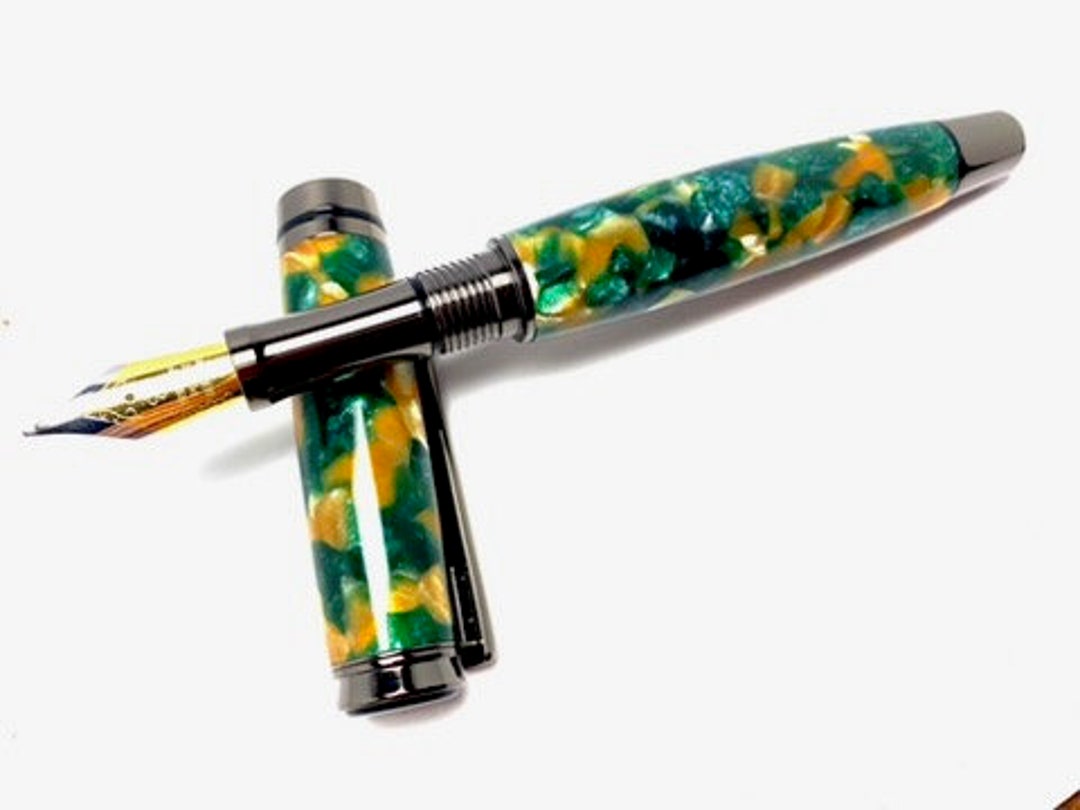 Fountain Pen - Erinoid - Greens and Gold - Etsy