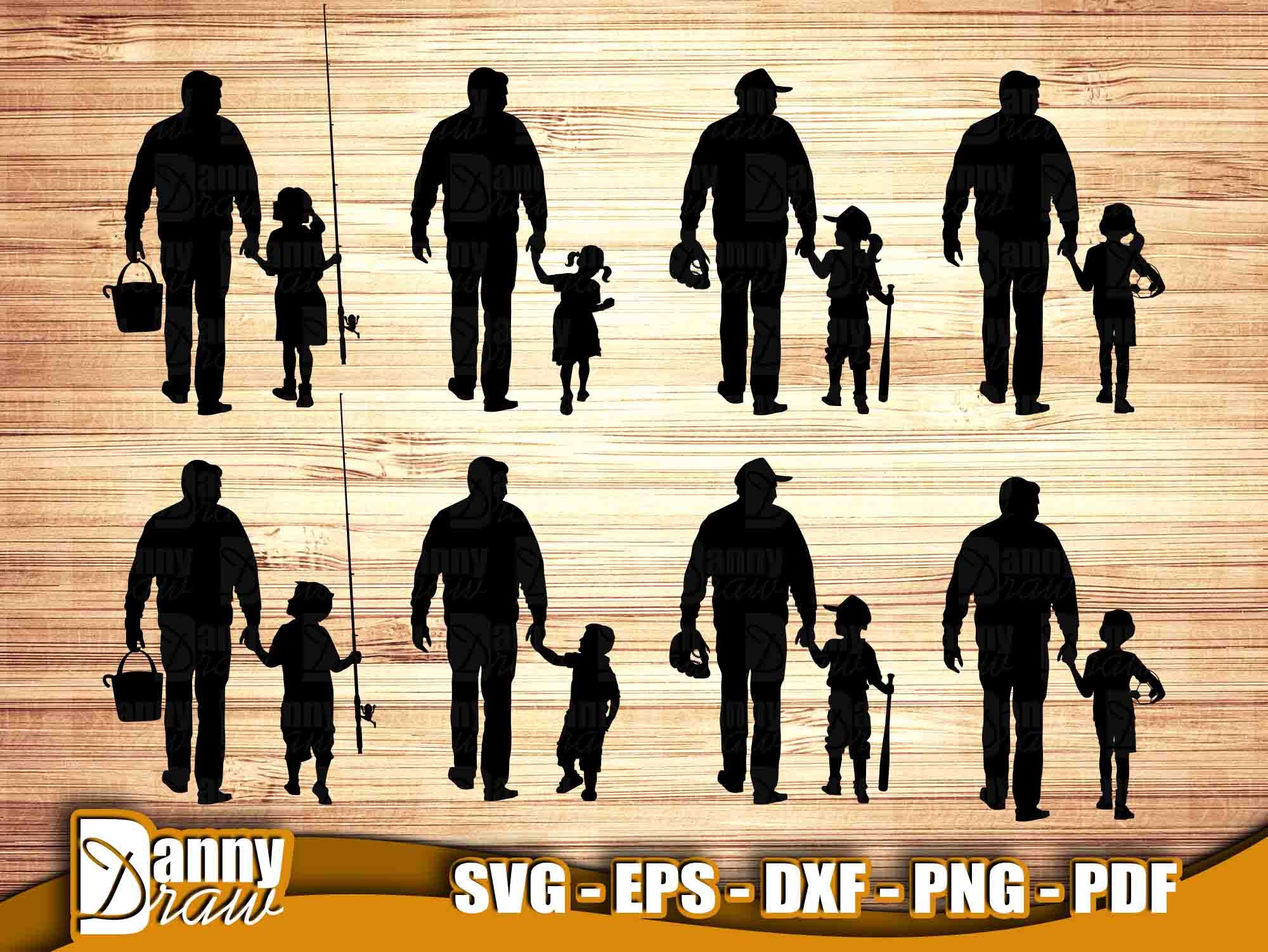 Dad Silhouette Svg Father's Day Svg Dad Baseball Dad - Etsy