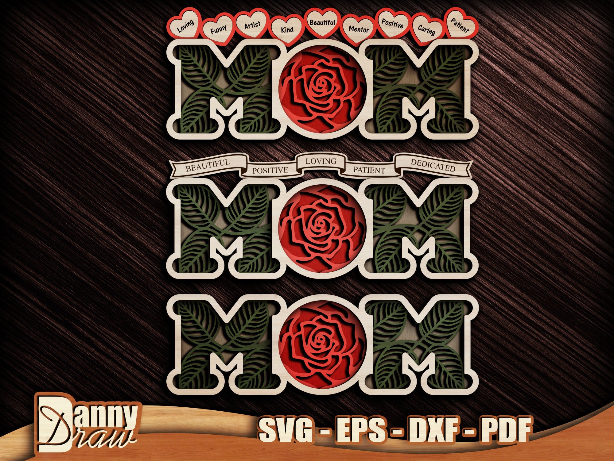 MOM Svg, MOM 3D Layered Svg, Layered Mom Stands, Mom Sign Cut File, Mom ...
