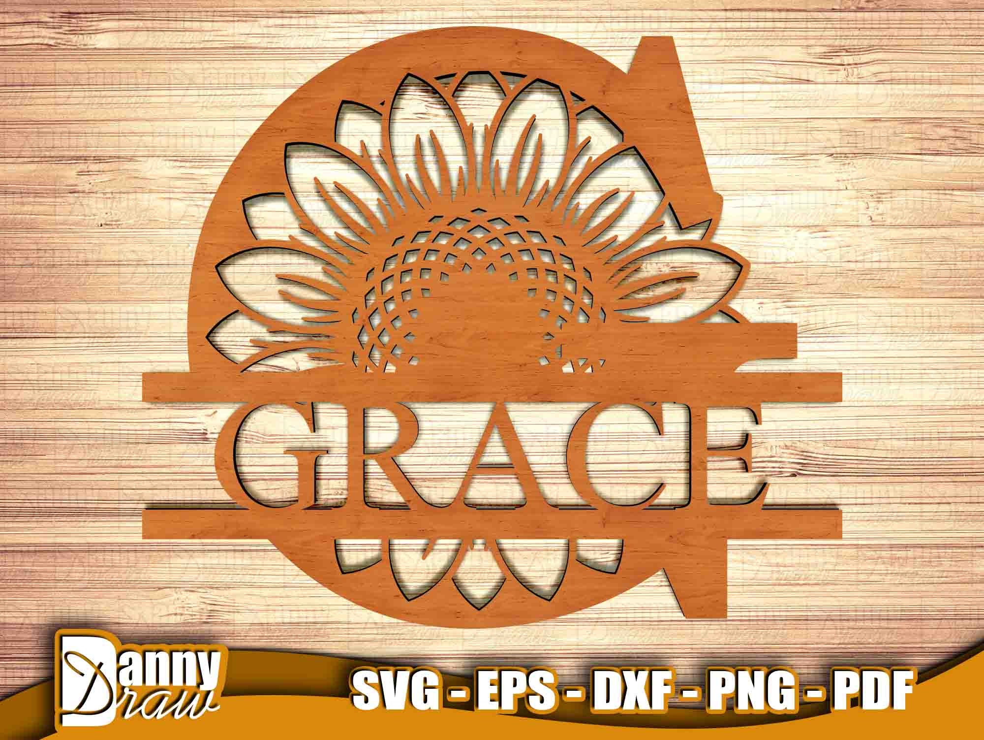 Split Monogram Svg Sunflower Svg Monogram Font Svg Monogram - Etsy