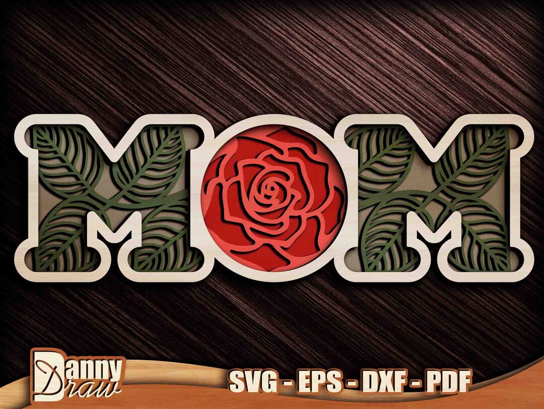 MOM Svg, MOM 3D Layered Svg, Layered Mom Stands, Mom Sign Cut File, Diy ...