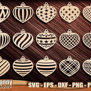 Christmas Hearts Svg, Christmas Decorations Cut Files, Christmas Tree ...