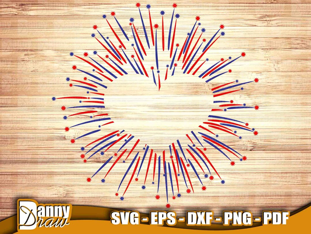 Fireworks Svg Heart Svg 4th of July Svg Fourth of July Svg - Etsy