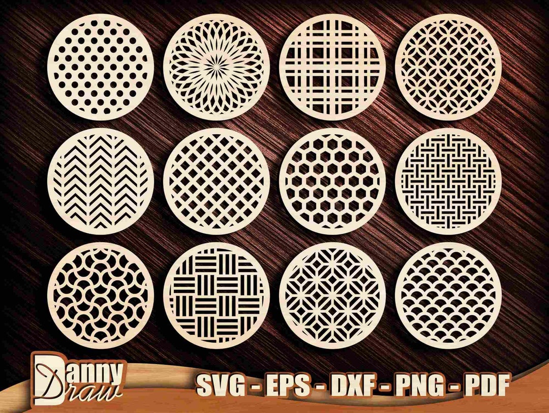 Round Coasters SVG, Coaster Grill Trivet Templates, Trivet Templates ...