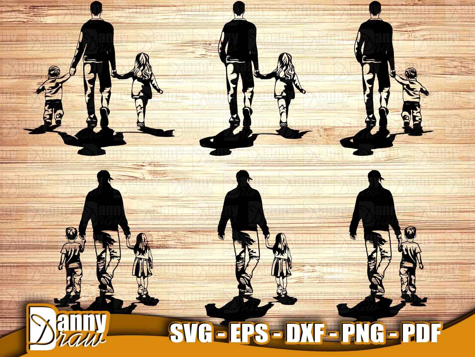 DAD Silhouette Svg Father's Day Svg Fathers Day Bundle - Etsy