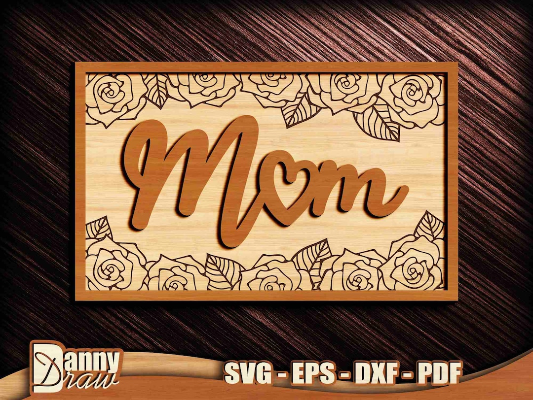 Mom Svg, Mom Sign Svg, 2 Layer Mom Sign, Mom Sign Cut File, Mom Heart ...