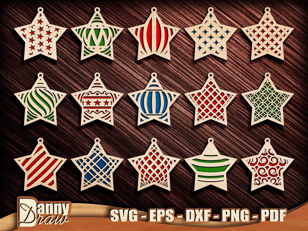 Christmas Stars Svg, Christmas Decorations Cut Files, Christmas Tree ...