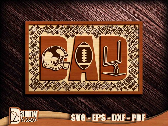DAD Svg DAD Football Svg Football Svg Fathers Day Svg Sign - Etsy