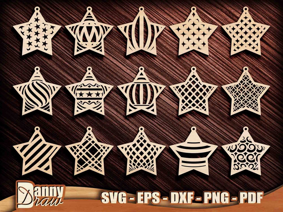 Christmas Stars Svg, Christmas Decorations Cut Files, Christmas Tree ...