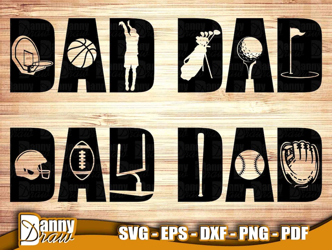 DAD Svg, Fathers Day Svg, Fathers Day Bundle Svg, Sports Dad Svg, Golf ...