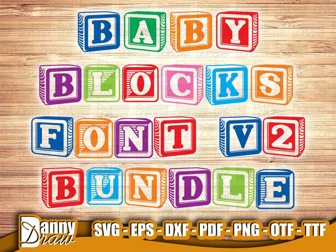 Baby Blocks Font Bundle, Baby Blocks Alphabet, OTF and TTF Install ...