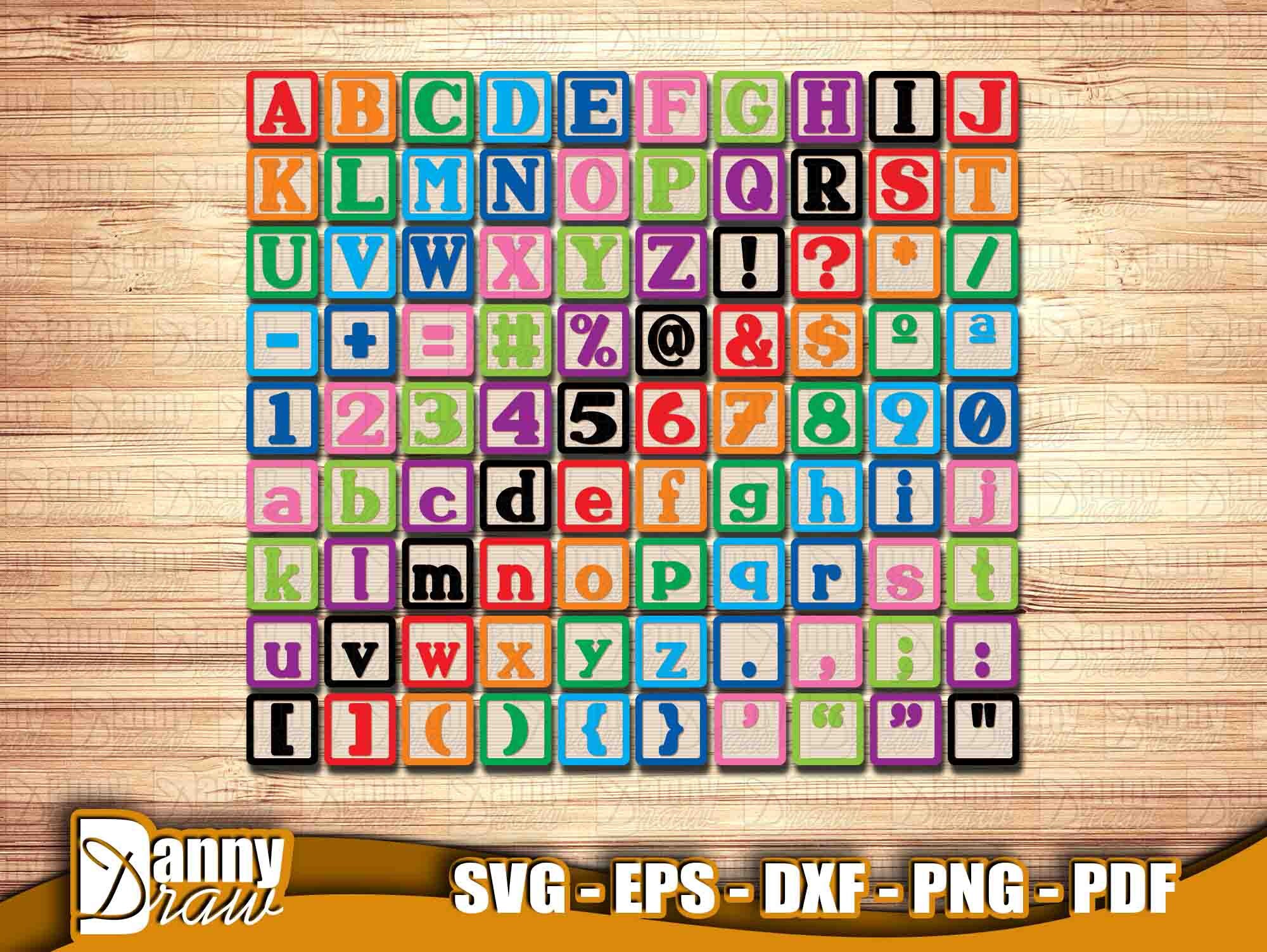 Baby Blocks Font, Baby Blocks Alphabet, Monogram Kids Blocks, Block ...