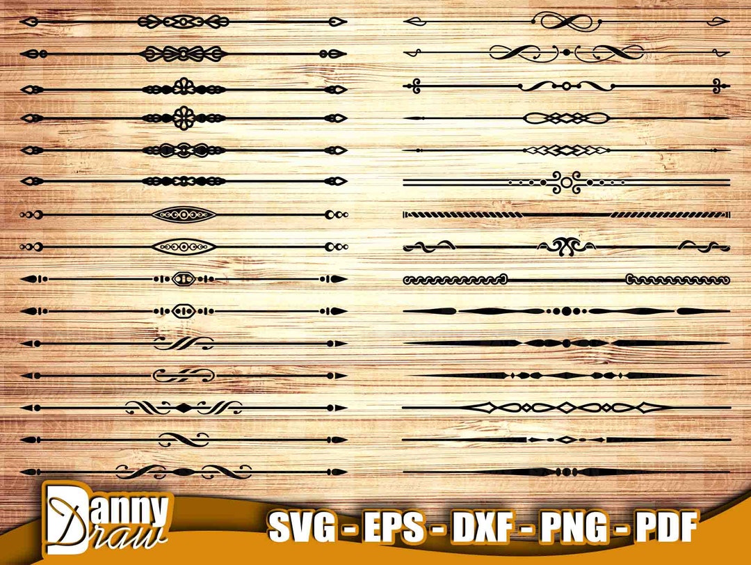 Border Svg Bundle, Pack 2, Text Divider Svg Bundle, Decorative Dividers ...