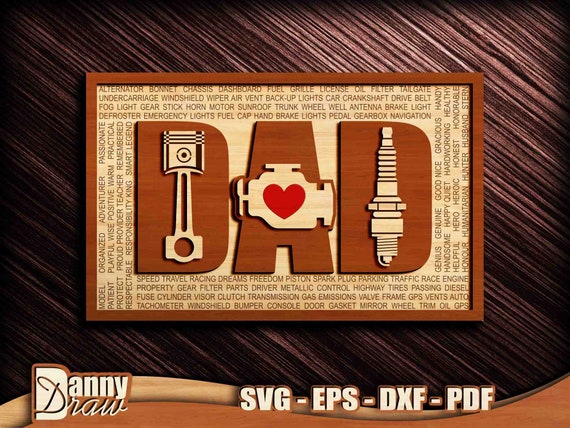 DAD Svg Mechanic DAD Svg Fathers Day Svg Engine Svg Piston - Etsy