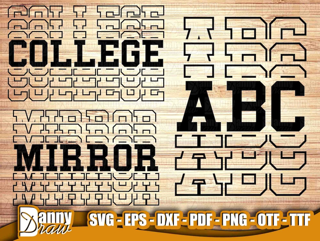 Mirror Font, College Mirror Font, Inspired by Varsity, Mirrored Font ...
