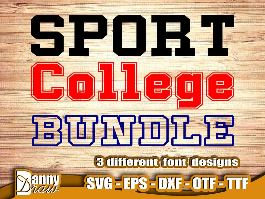 Sport College Bundle, Varsity Font, Varsity Layared Font, OTF & TTF ...