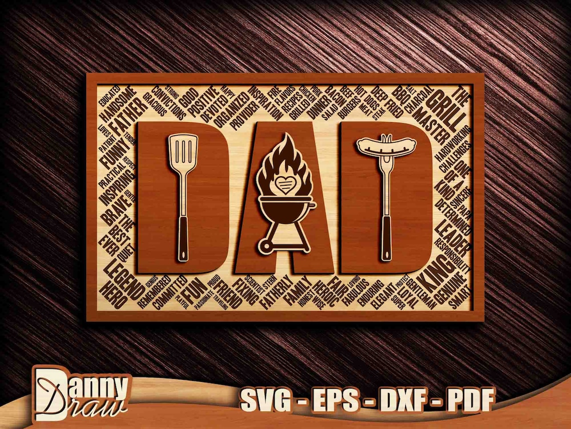 DAD Svg DAD Grill Svg Grill Master Svg Fathers Day Svg | Etsy