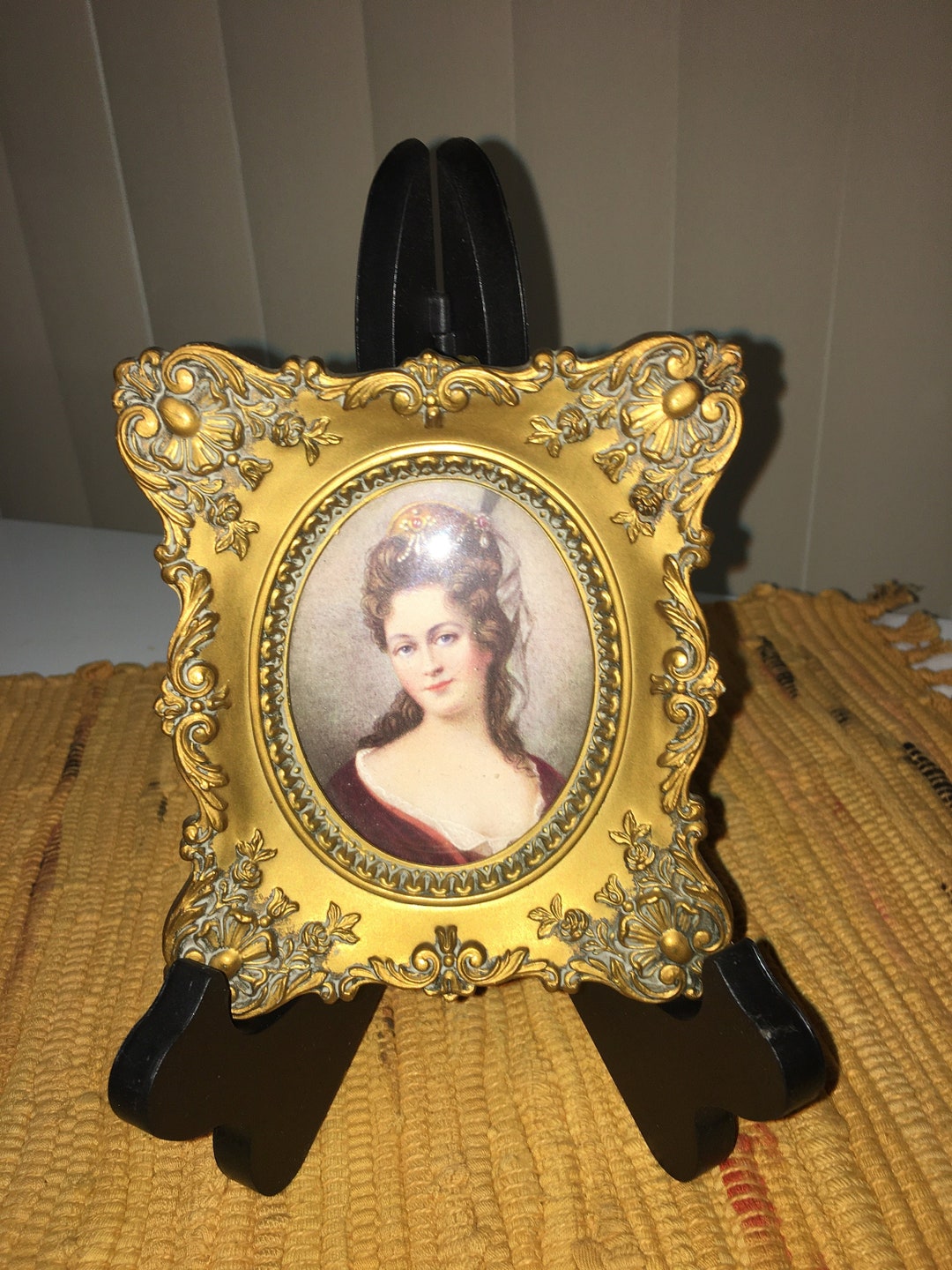 Miniature Picture of Beautiful Young Woman in Ornate Gold Frame - Etsy