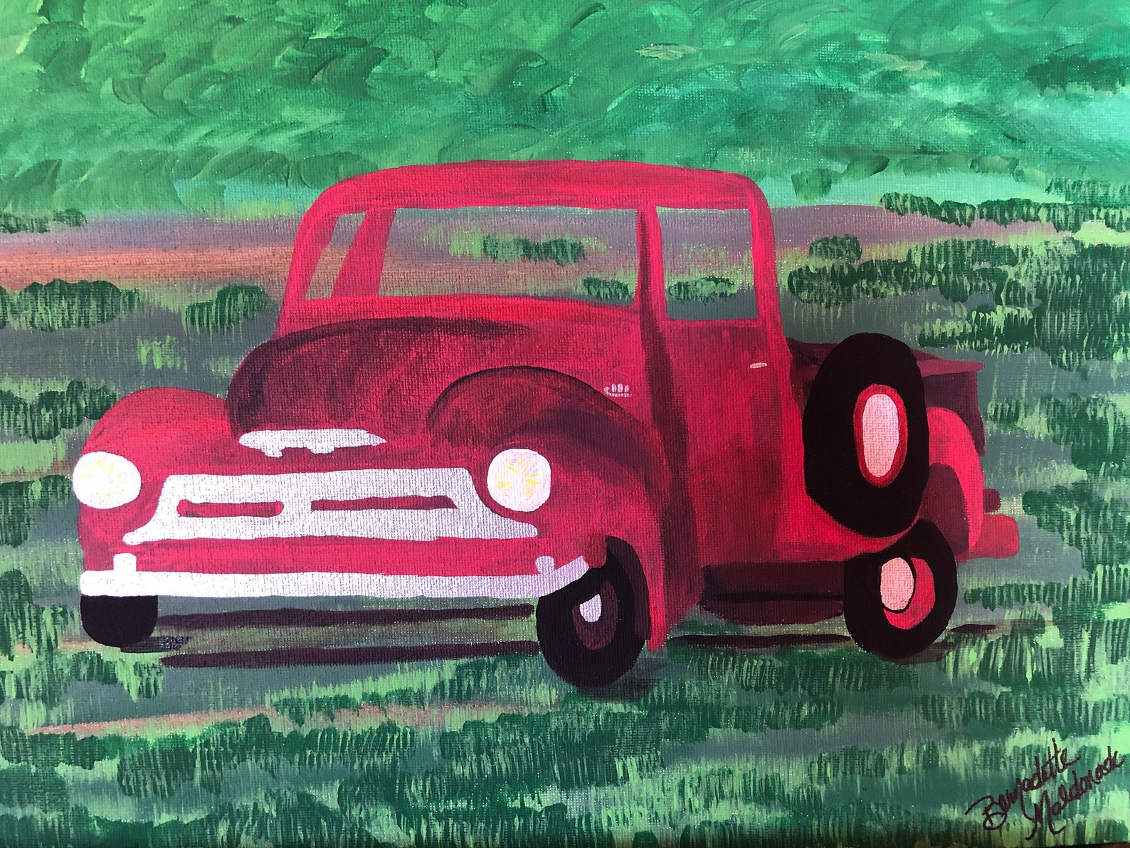 Classic Chevrolet Truck Original Acrylic Painting on Canvas - Etsy