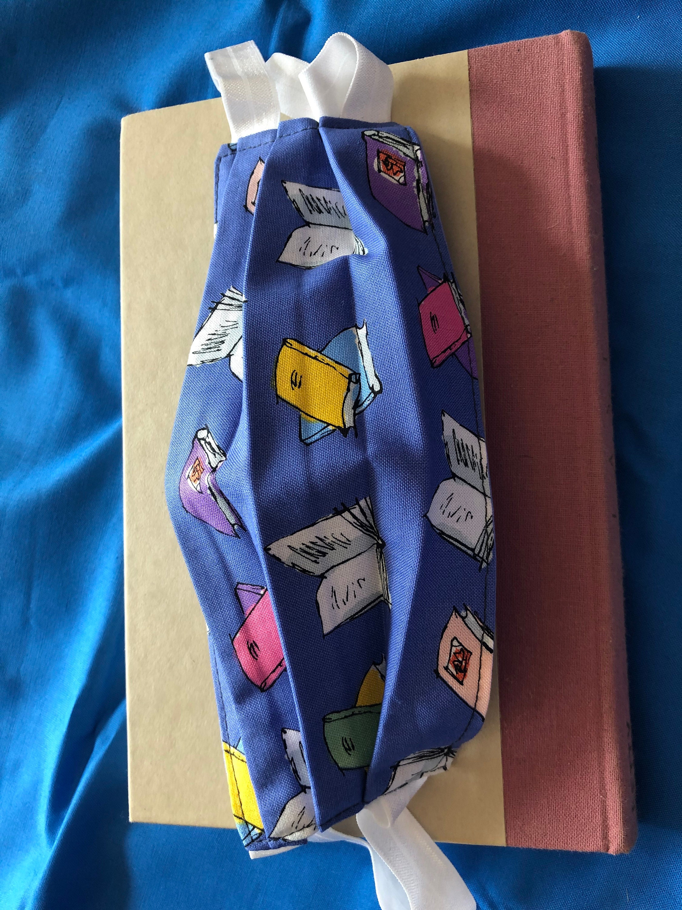 Books Face Mask Teacher Study Student Read Colorful - Etsy