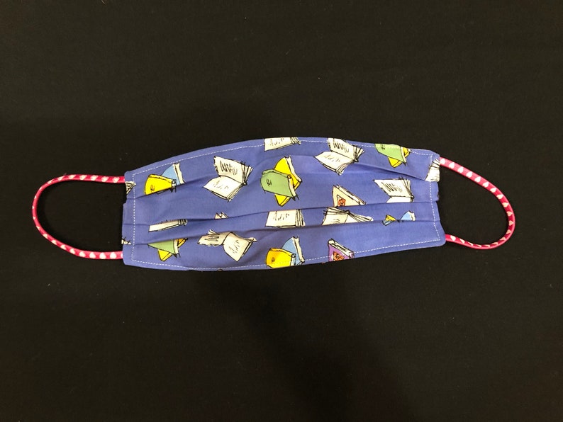 Books Face Mask Teacher Study Student Read Colorful - Etsy