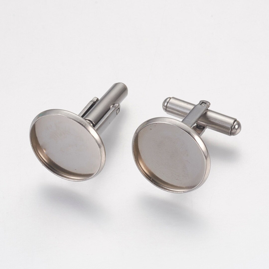 10 Pieces - 12mm Tray - Stainless Steel - Cufflinks - Wholesale Jewelry ...