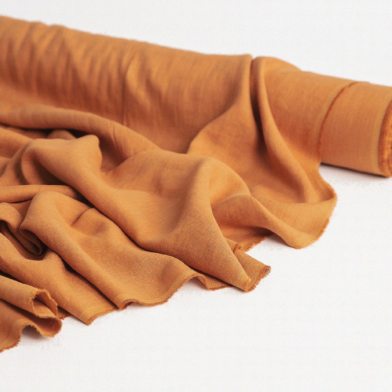 Orange Linen Fabric - Etsy