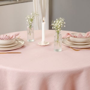 Natural Linen Round or Circle Table Cloth, Magnificent Decoration for ...