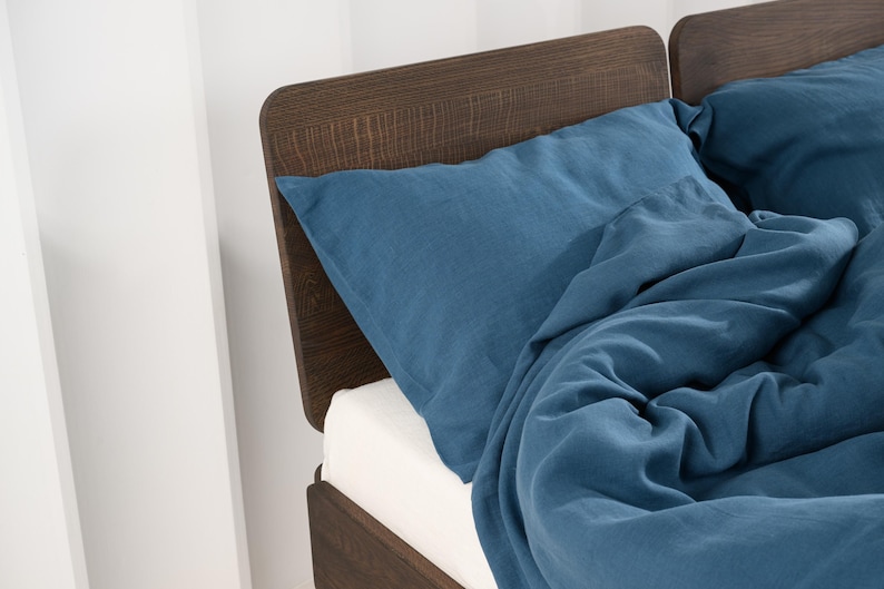 Ocean Blue Linen Duvet Cover: Stonewashed Flax Bedding OEKO TEX ...