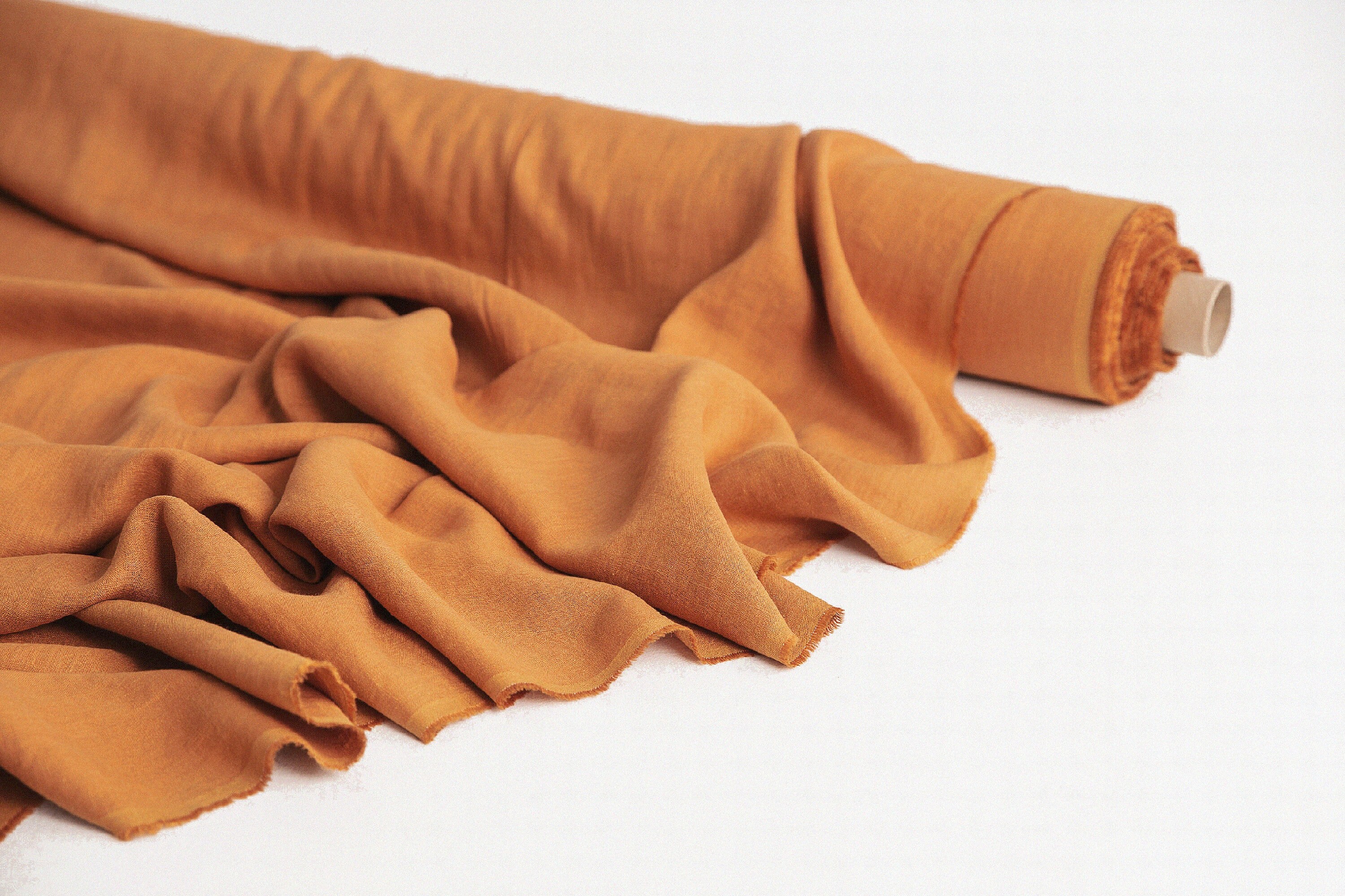 Burnt Orange Linen Fabric in 100% Softened Stonewashed 145cm - Etsy