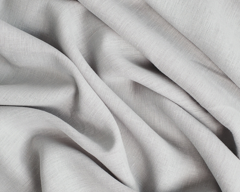 Light Grey Extra Wide Linen Fabric 100% Softened Stonewashed 245cm or ...