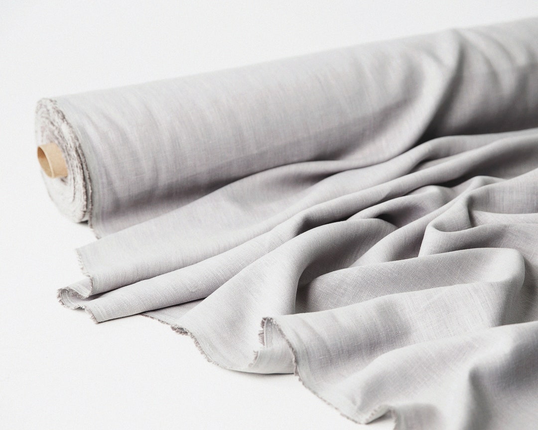 Light Grey Extra Wide Linen Fabric 100% Softened Stonewashed 245cm or ...