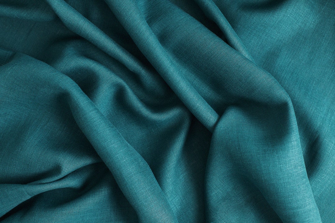 Teal Linen Fabric 100% Softened Stonewashed 145cm or 57 Inches Width ...