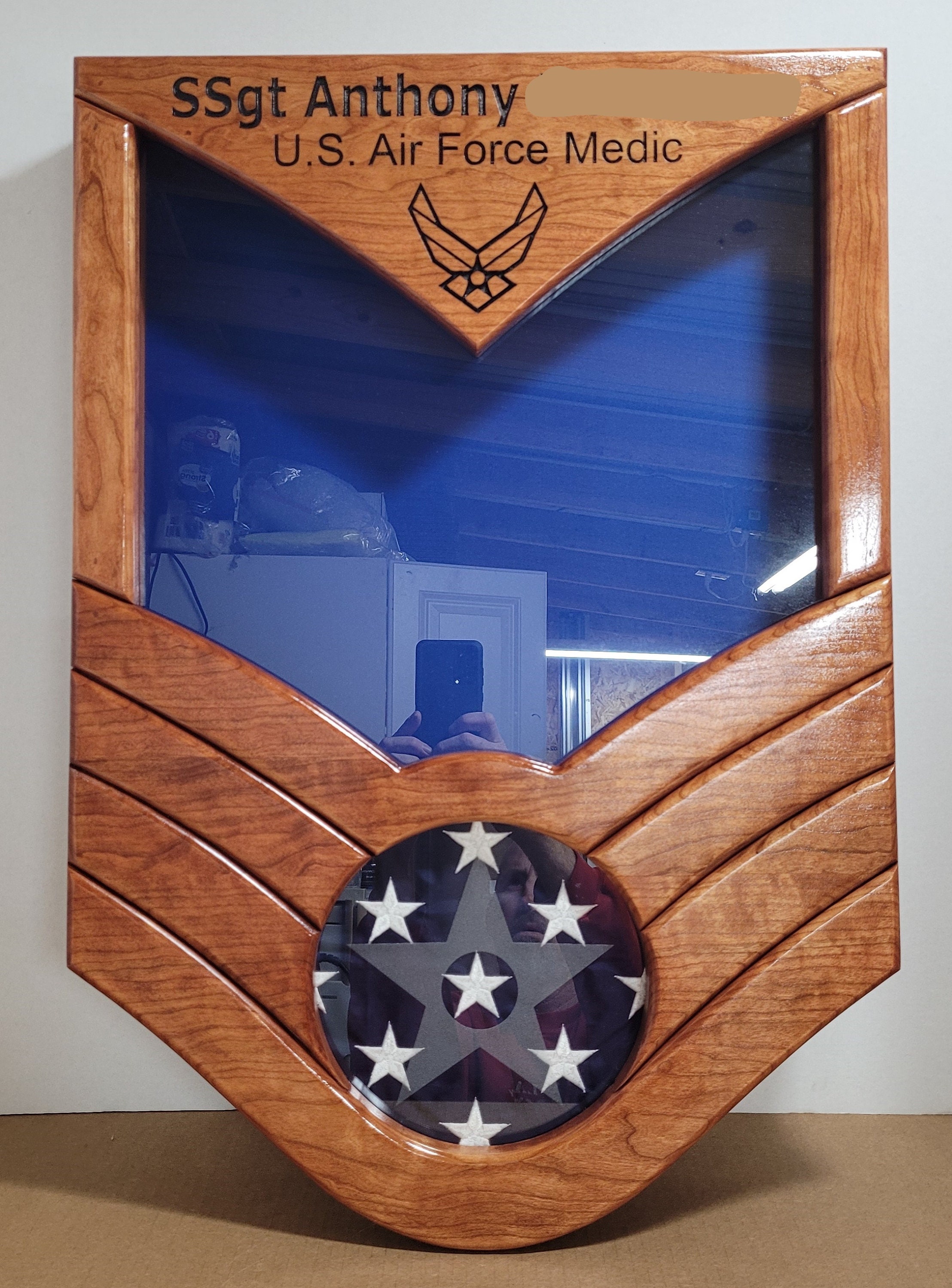 Handcrafted Air Force Ssgt Shadowbox Air Force Tsgt - Etsy