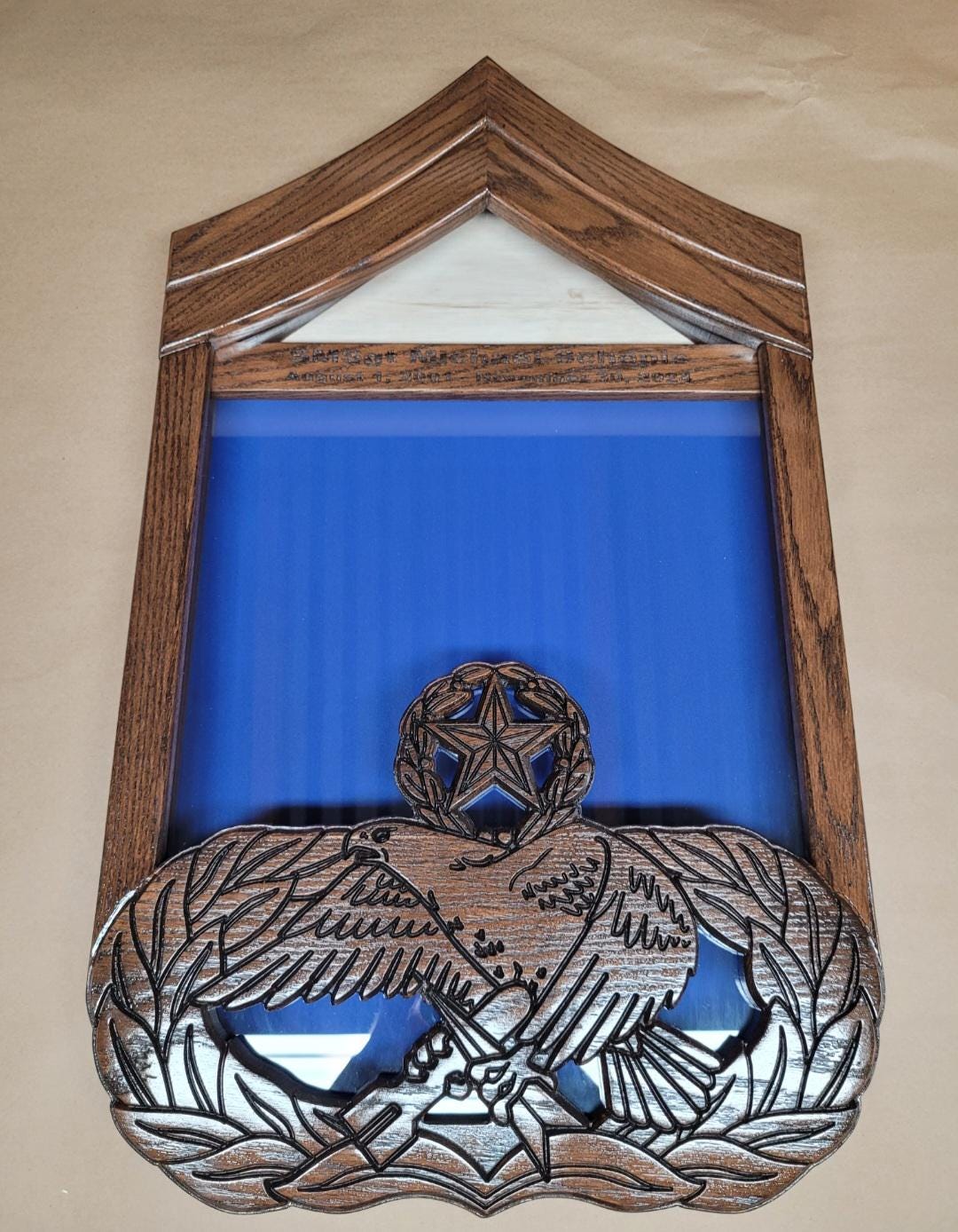 Handcrafted Air Force Smsgt Skill Level Badge Shadow Box-air Force ...