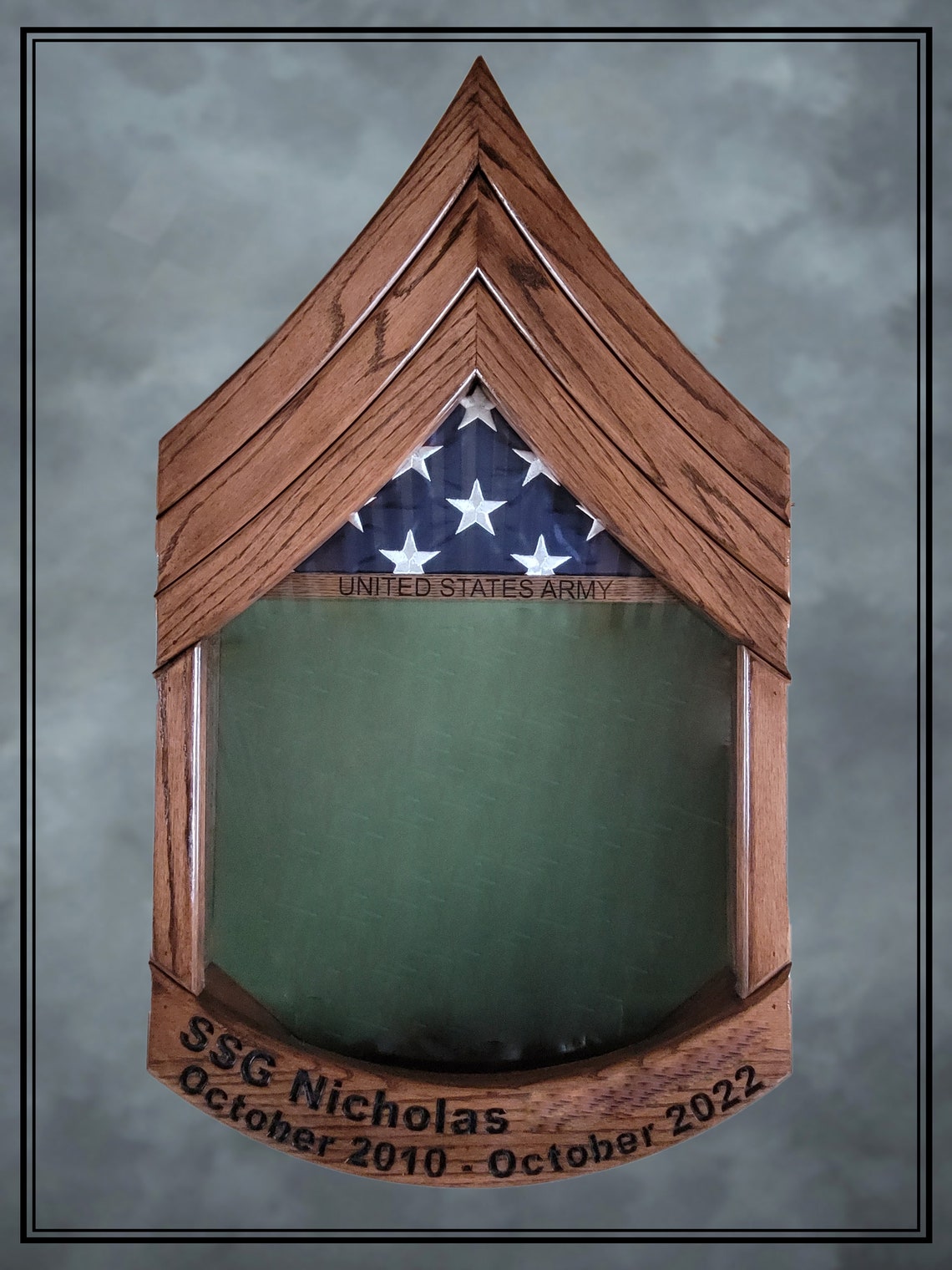 Handcrafted Army Staff Sergeant - Army Sergeant First Class - Army Master Sergeant Shadowbox ...