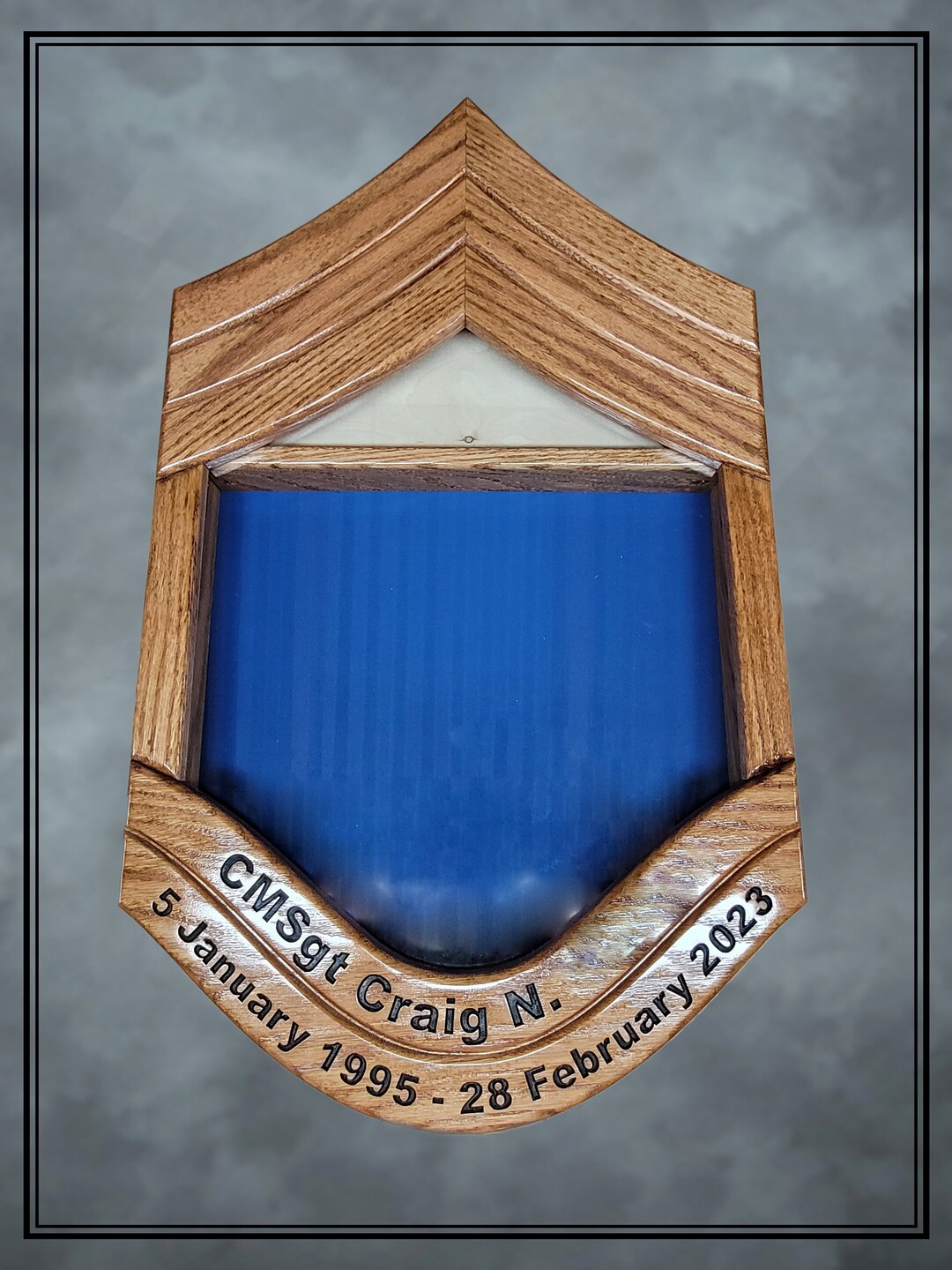 Handcrafted Air Force Cmsgt Shadowbox - Military Shadowbox- Retirement ...