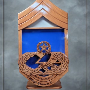 Handcrafted Air Force Skill Level Badge Shadow Box-air Force Shadowbox ...