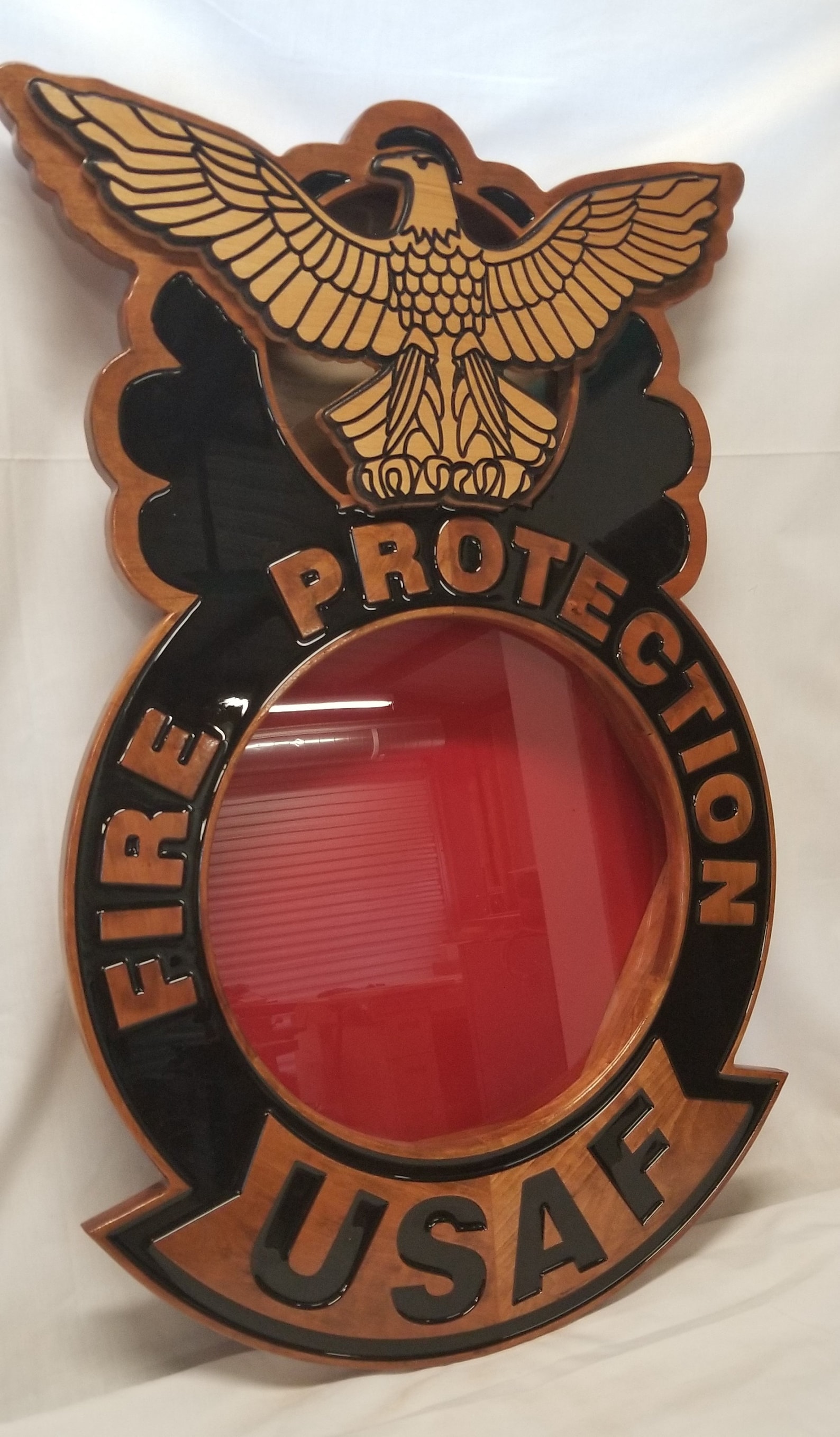 Handcrafted Air Force Fire Protection Shadow Box-air Force Fire ...