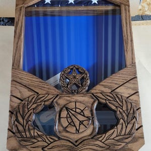 Handcrafted Air Force Smsgt Skill Level Badge Shadow Box-air Force ...