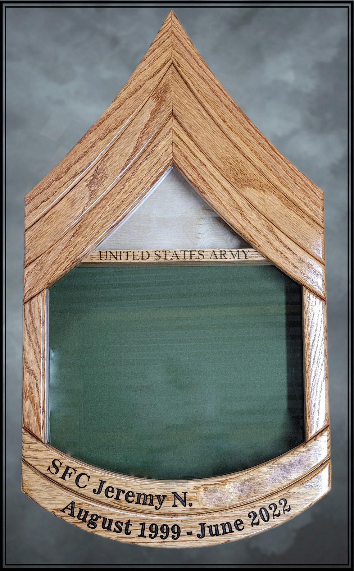 Handcrafted Army Staff Sergeant - Army Sergeant First Class - Army Master Sergeant Shadowbox ...