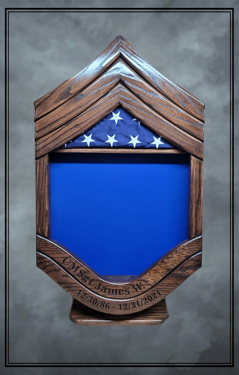 Handcrafted Air Force Cmsgt Shadowbox - Military Shadowbox- Retirement ...